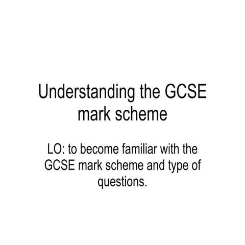 Understanding Mark Scheme Mobiles | PPT | Education