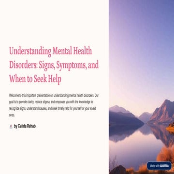 Understanding Mental Health Disorders: A Beginner’s Guide | PDF