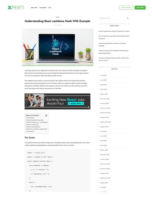 Understanding React useMemo Hook With Example | PDF Understanding React useMemo Hook With Example | PDF