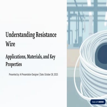 Resistance Wire: Core Concepts, Materials & Industrial Use | PDF