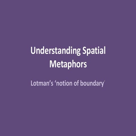 Understanding Spatial Metaphors | PPT
