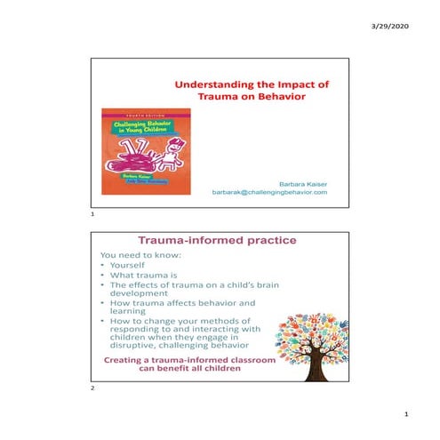 Understanding the impact of trauma on behavior | PDF
