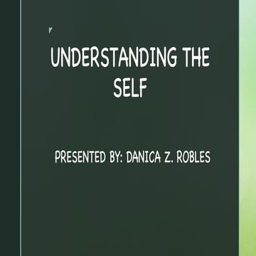 Understanding the self Lesson 1 slideshare | PDF