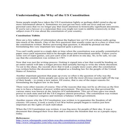 Understanding US Constitution | PDF | Law