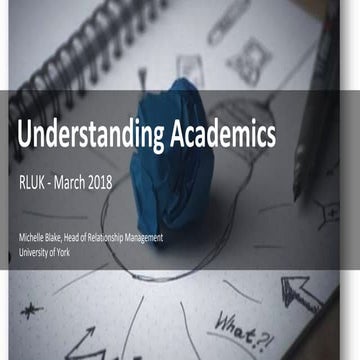 Understanding academics presentation RLUK 2018 | PPT
