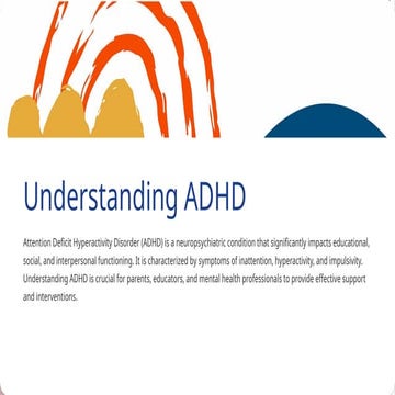 Understanding ADHD : child psychiatry. | PPTX
