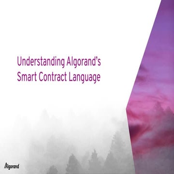 Understanding Algorands Smart Contract Language Pdf Programming