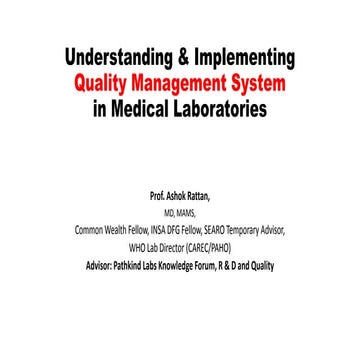 Understanding and implementing quality management system in medical ...