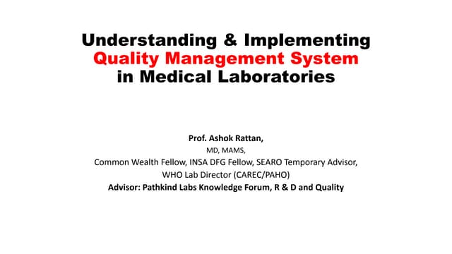 Laboratory quality management notes | PPT
