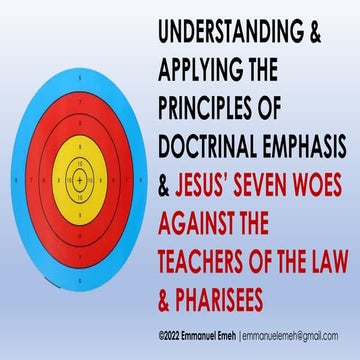 UNDERSTANDING & APPLYING THE PRINCIPLES OF DOCTRINAL EMPHASIS & JESUS ...