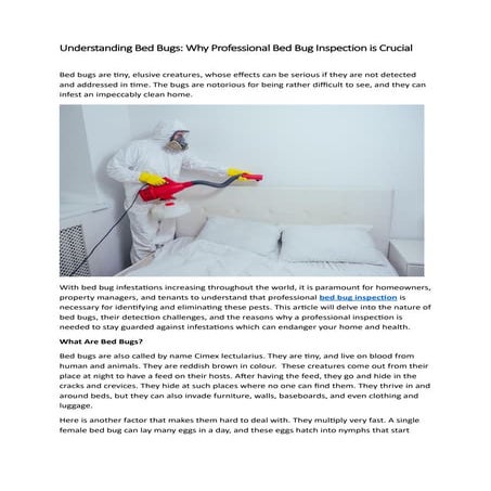 Understanding Bed Bugs Why Professional Bed Bug Inspection Is Crucial