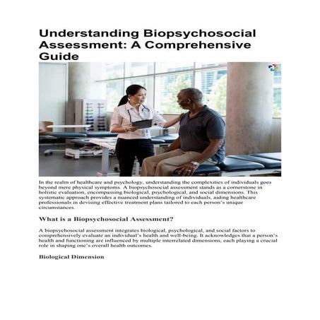 What is a Biopsychosocial Assessment? | The Lifesciences Magazine | PDF ...