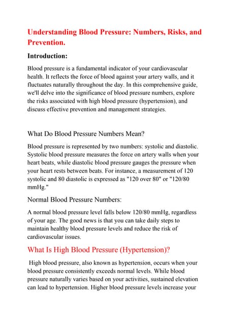 Hypertension: The Silent Killer | PPT