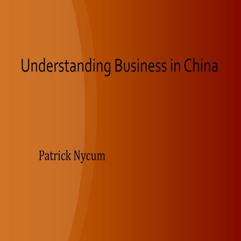 Basic Chinese Business Culture | PPT