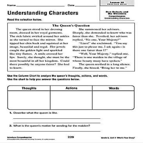 Understanding characters ex1 | PDF