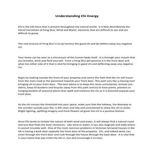 Understanding Chi Energy | DOCX