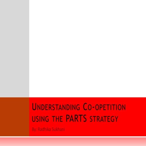 Understanding Co Opetition Using The Parts Strategy | PDF