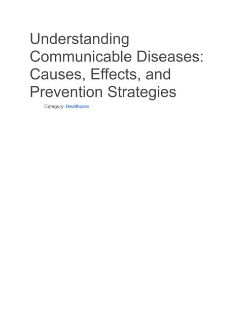 Communicable and non communicable disease | PPT