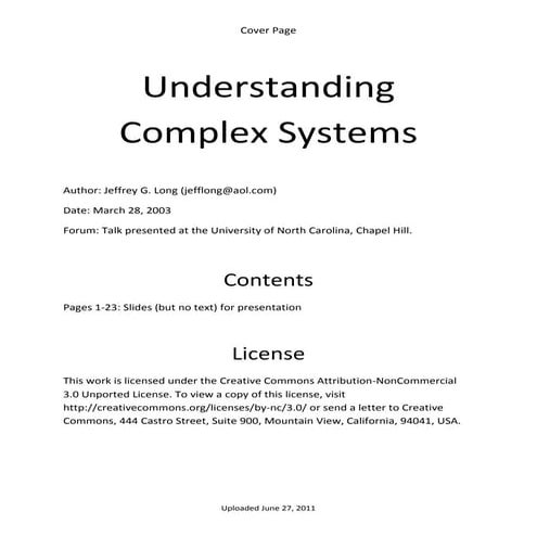 Understanding complex systems | PDF