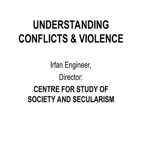 Understanding Conflicts & Violence ppt by | PPT