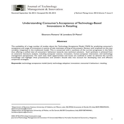 Understanding consumer's acceptance of technology based innovations in ...