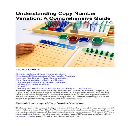 Detail Understanding of Copy Number Variation (CNV) | The Lifesciences Magazine | PDF | Genetics ...