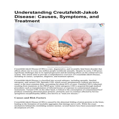 Creutzfeldt-Jakob Disease: Causes, Symptoms, and Treatment | The ...