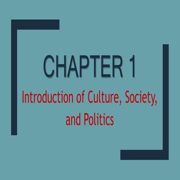 UCSP Chapter A - Starting point for the understanding of culture ...