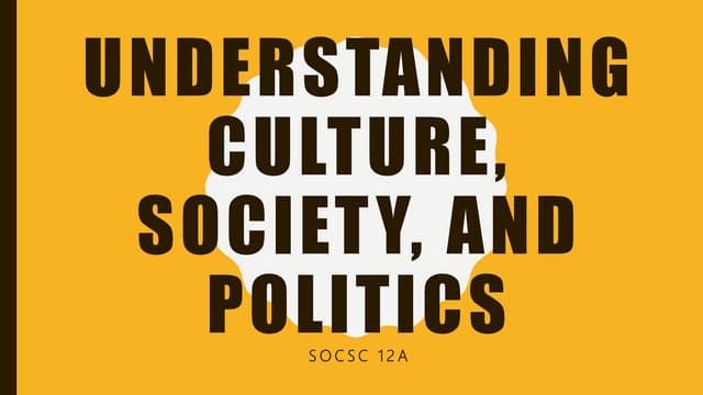 understanding culture, society and politics Teachers Guide | PDF