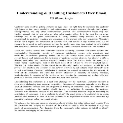 Understanding customers general | DOCX