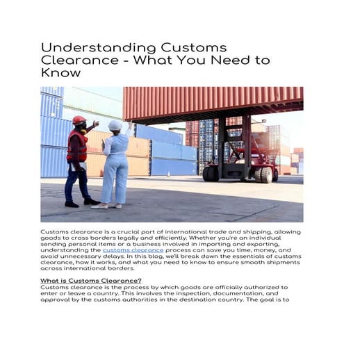 Understanding Customs Clearance - What You Need to Know.docx