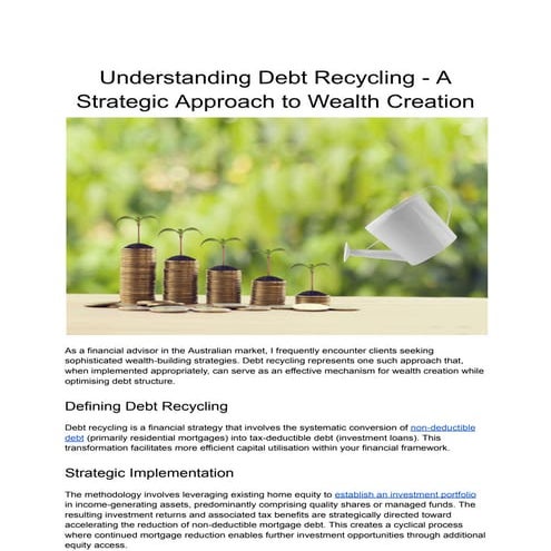 Understanding Debt Recycling - A Strategic Approach to Wealth Creation ...