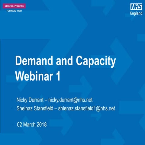 Demand and Capacity (General Practice) Webinar 1 | PDF