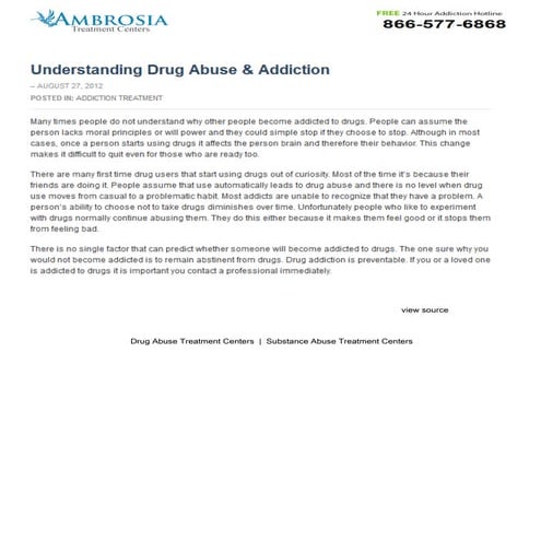 Understanding Drug Abuse - Addiction