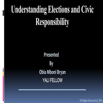 Understanding Elections and Civic Responsibility. | PPTX