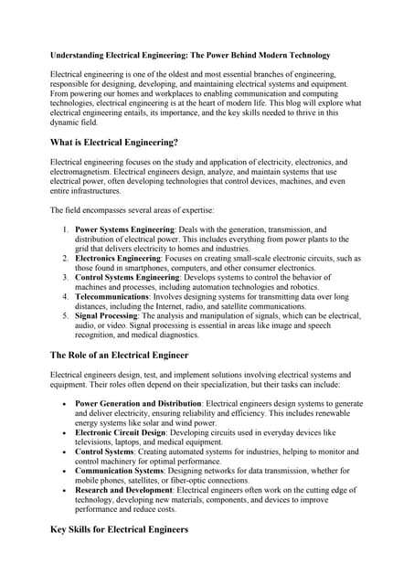 Electrical Engineering | PPT