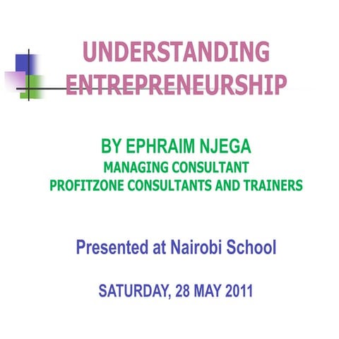 Entrepreneurship PowerPoint for students | PDF