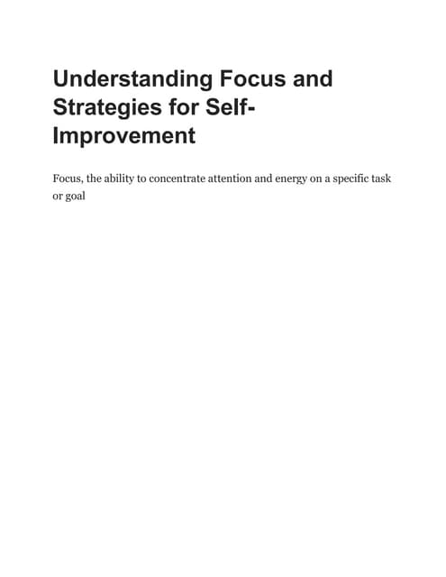 The power of focus | PPTX