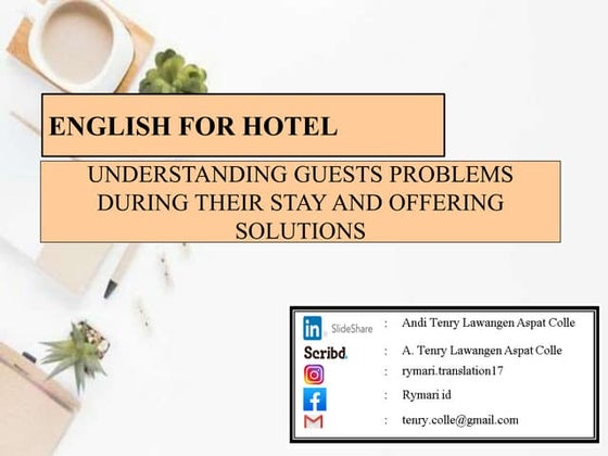 Hotel Role Play Speaking Skill Building | PDF