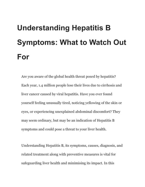Hepatitis B | PPTX