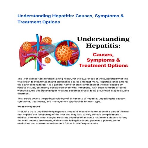 Understanding Hepatitis: Causes, Symptoms & Treatment Options | PDF