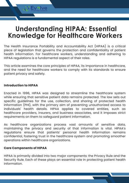 Essential Components of an Effective HIPAA Safeguard Program | PDF