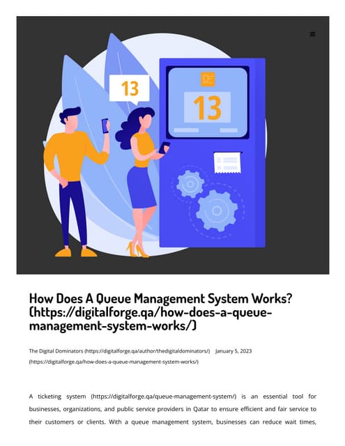 The Fundamentals Of The Smart Queue Management System Pdf