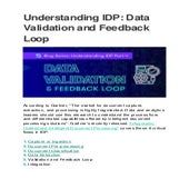 Understanding IDP: Data Validation and Feedback Loop | PDF | Computing | Technology & Computing