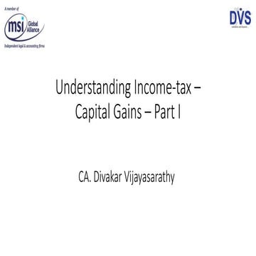 Understanding Income Tax: Capital Gains - Part I | PPTX