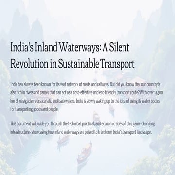 Understanding Indias Inland Waterways The Riverports in india.pptx