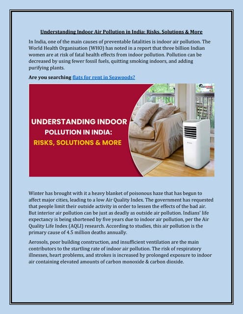 Indoor Air pollution | PDF | Smoking Cessation | Wellness