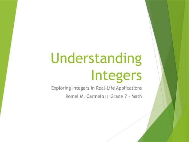 Introduction to integers | PPT