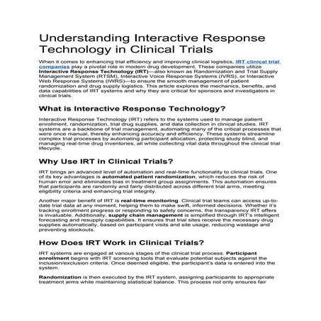 Understanding Interactive Response Technology in Clinical Trials (1).docx