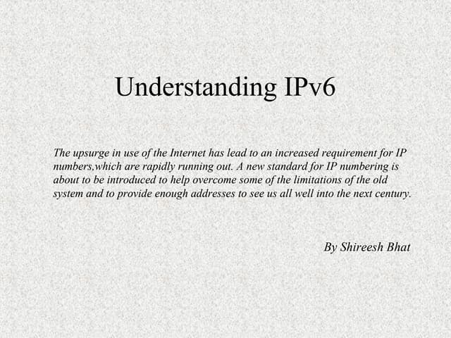 Ipv6 | PPTX